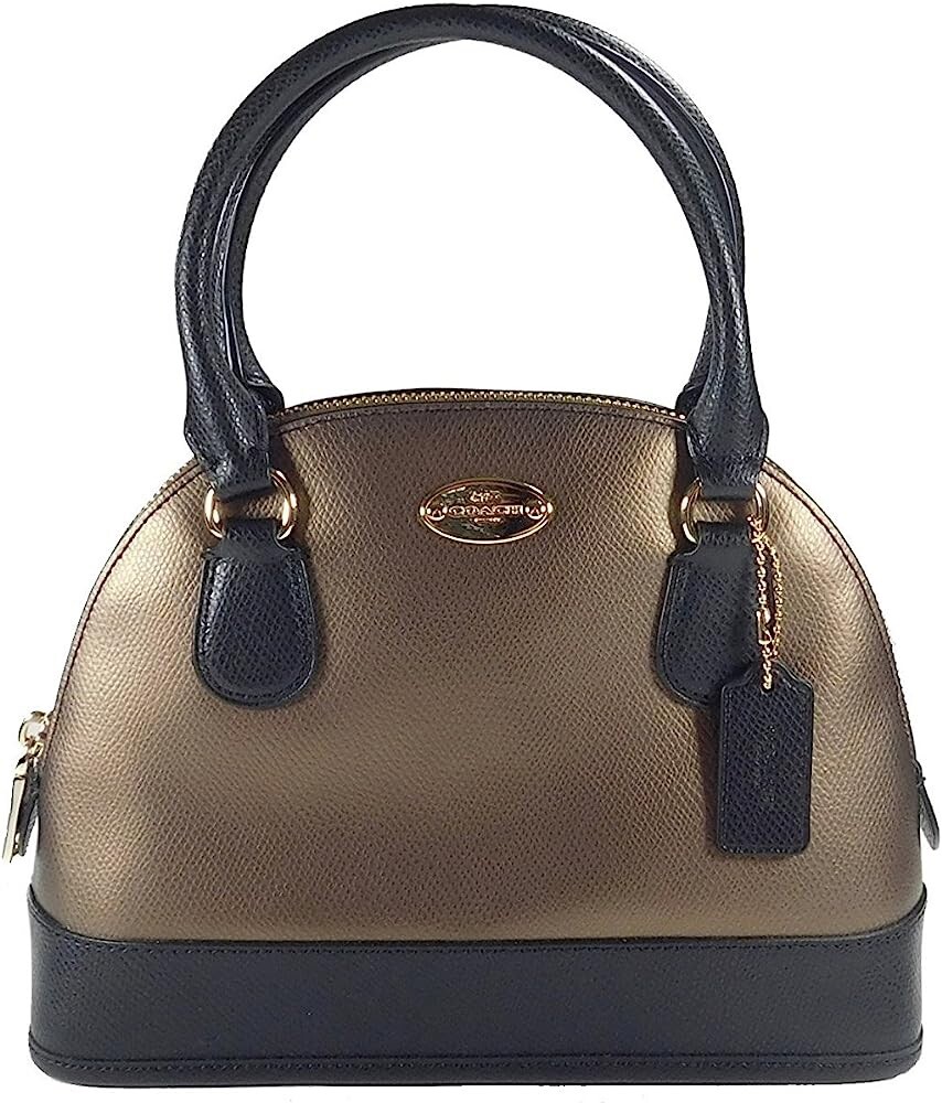 COACH Mini "Cora" Bicolor Metallic Leather Domed Satc… - Gem