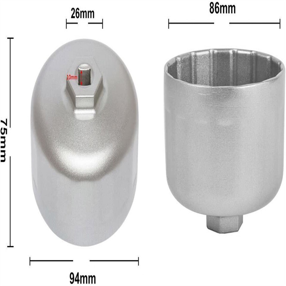 Oil Filter Wrench Socket Cap Type Remover Tool 86mm 16 Flute for BMW ...