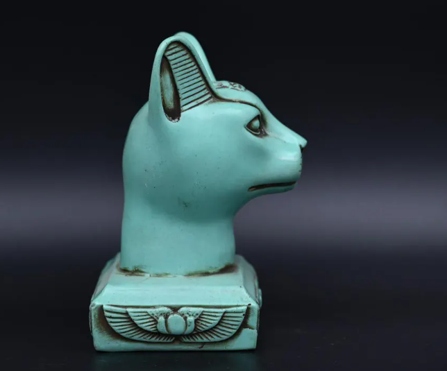 Ancient Egyptian Antique Goddess Bastet Head Unique Statue Pharaonic ...