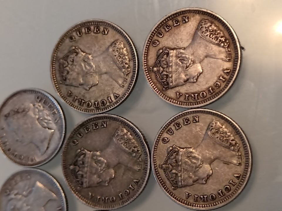 10 cents 6 pieces and 5 cents 2 pieces Hong Kong silver | eBay