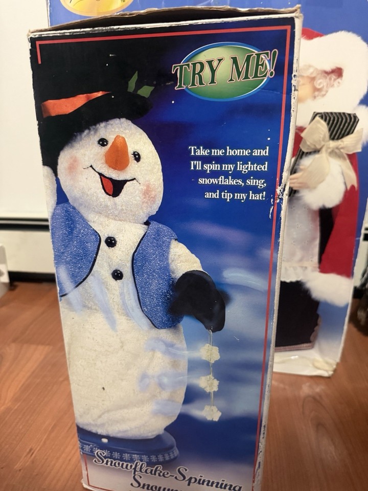 Gemmy Snowflake Spinning Snowman Animated Singing Dancing Snow Miser | eBay