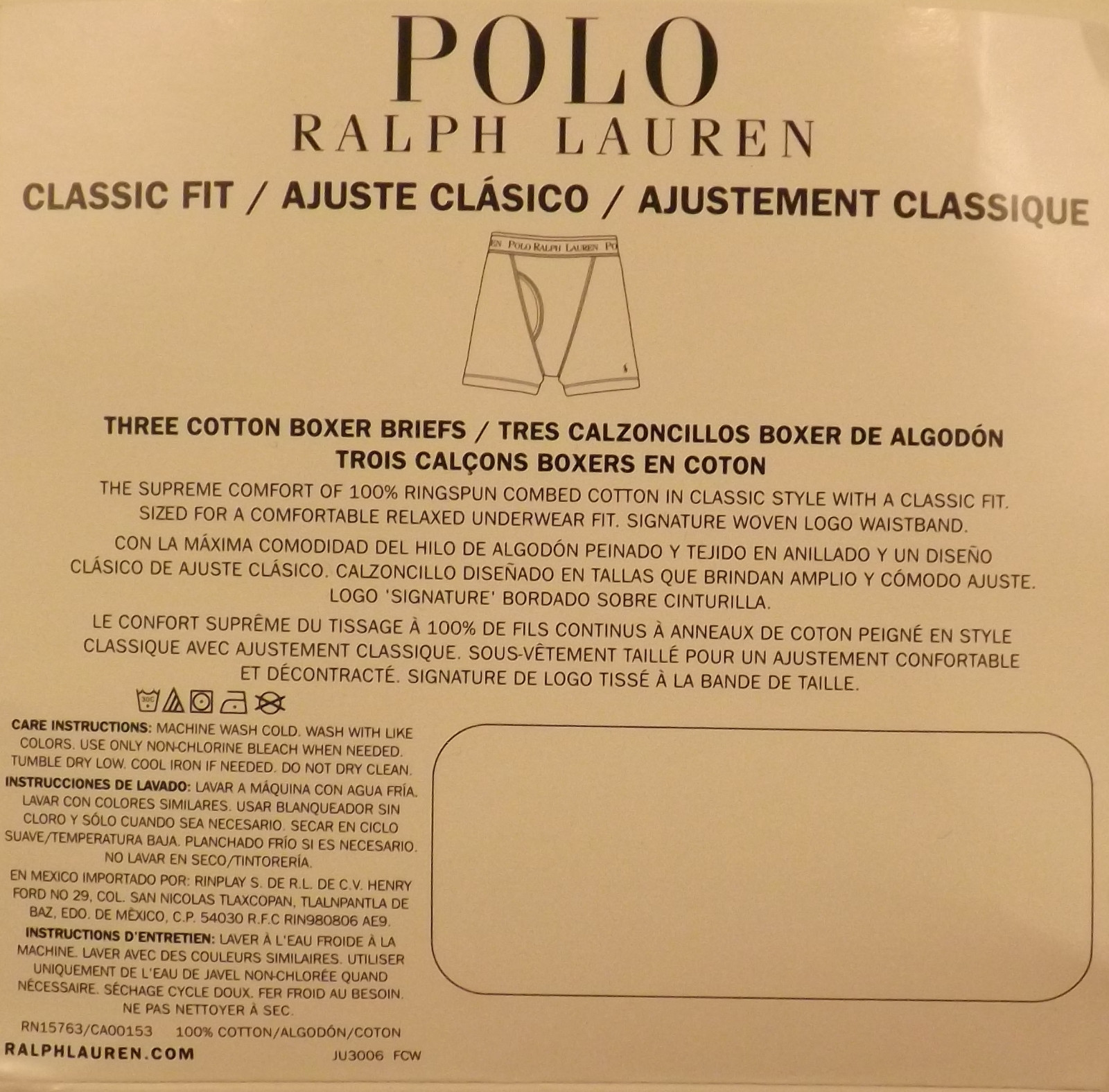 3 PK Black Small Polo Ralph Lauren Mens Classic Cotton Boxer Briefs ...