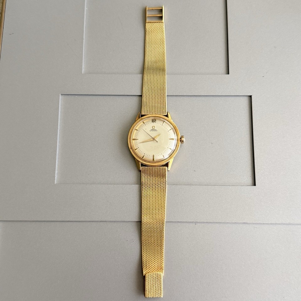 Vintage 18k Gold 750 Omega De Ville Trésor Automatic Watch 19k Gold ...