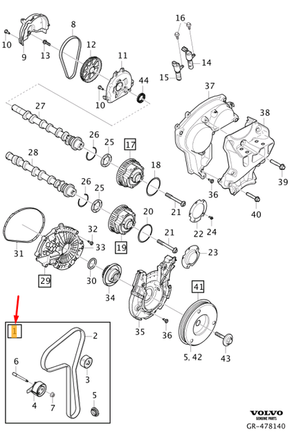 VOLVO XC40 Timing Belt Kit 32208996 GENUINE for sale online | eBay