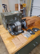 Older Sears Roebuck & Dunlap 1/4 HP Bench Grinder Dual Grinding Stone 6 ...