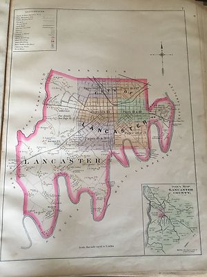Pre-1900 - 1899 Lancaster County Pa Color Map