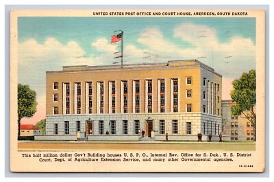 United States Post Office, Aberdeen South Dakota SD Postcard 31318 | eBay