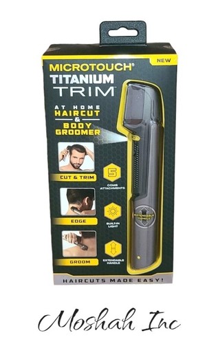 MICROTOUCH Titanium Trim w/Extendable Handle for Hait Cut & Body ...