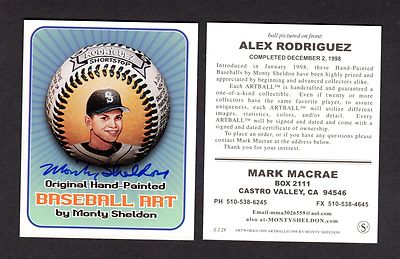 Sheldon BASEBALL ART card: #28 ALEX RODRIGUEZ, Mariners ~ Ad/Promo ...