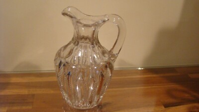 EAPG Glass Pitcher Zipper Edge Syup 7" TALL Molded Clear Vintage | eBay