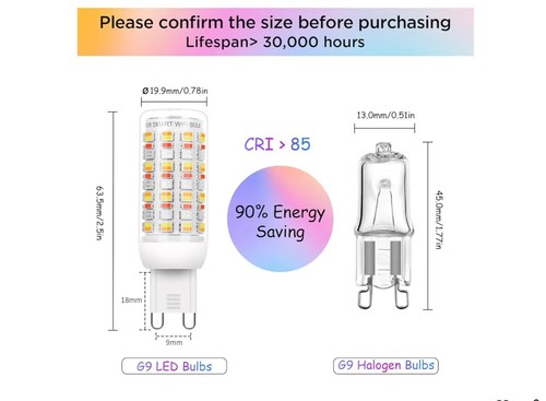 I-SHUNFA Wi-Fi RGBCW Smart G9 LED Bulbs, 3 Pack | eBay