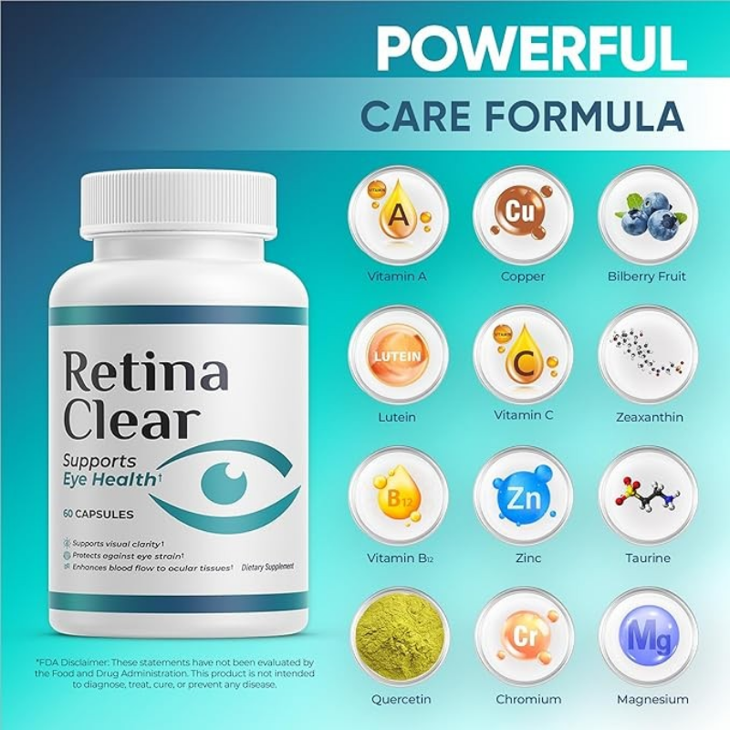 Retina Clear Vision Support Supplement – Eye Health Formula with Lutein ...