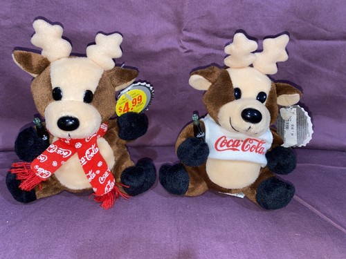 Vintage 1997 1998 Coke Coca Cola Reindeer Shirt Scarf Bean Bag Plush ...