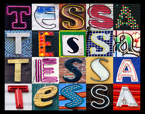TESSA Name Poster featuring photos of actual sign letters | eBay
