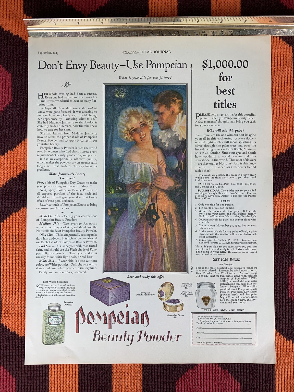 Vintage 1925 Print Ad Pompeian Beauty Powder Pin Up | eBay
