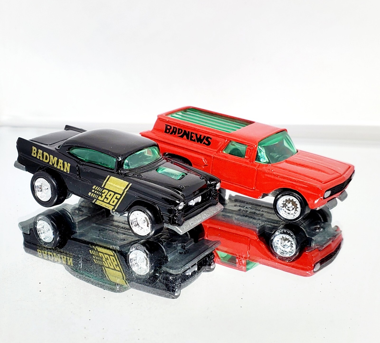 Pair of 1996 Johnny Lightning Wacky Winners "Bad News & Badman" Drag ...