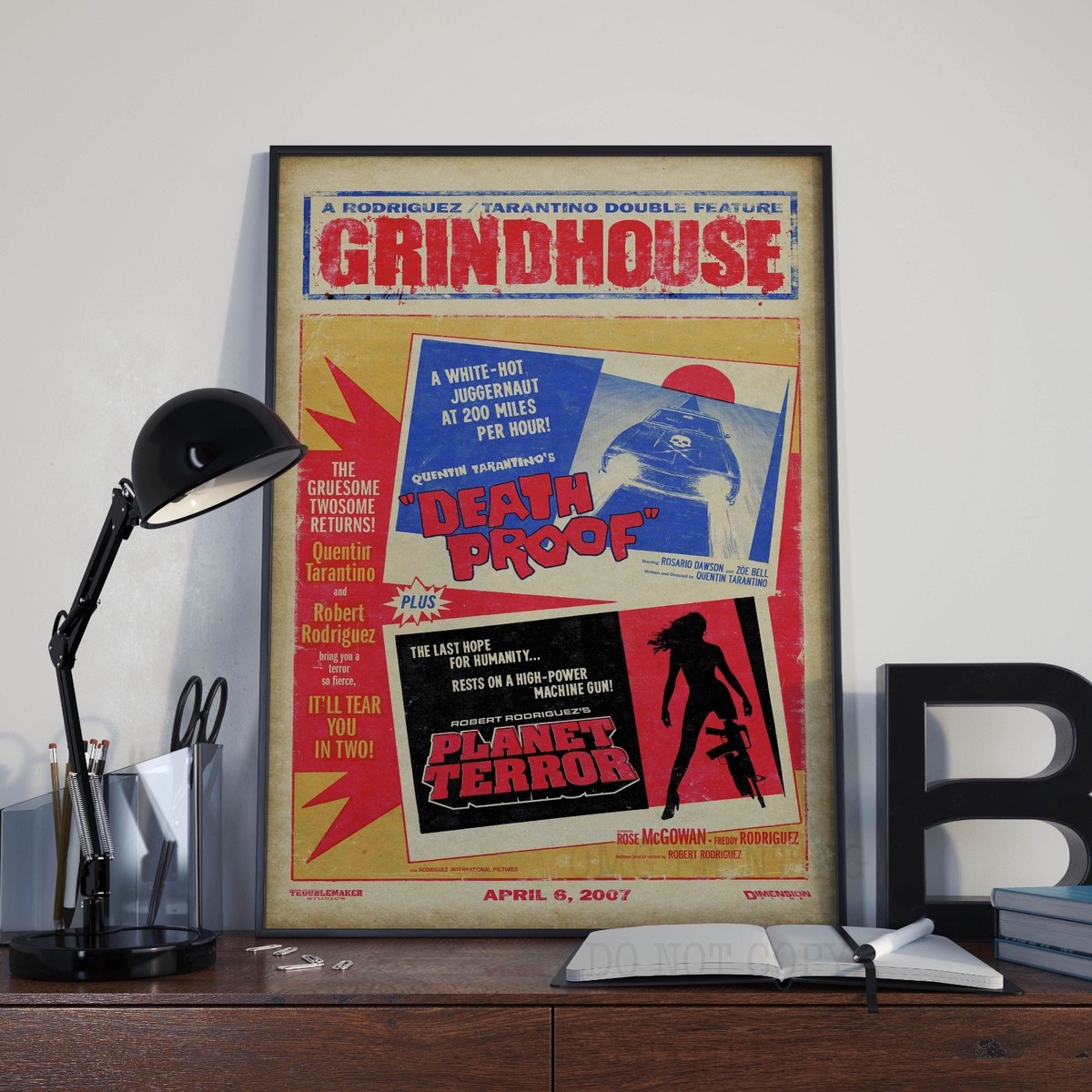 Vintage Grindhouse Poster Grindhouse: Planet Terror & Death Proof