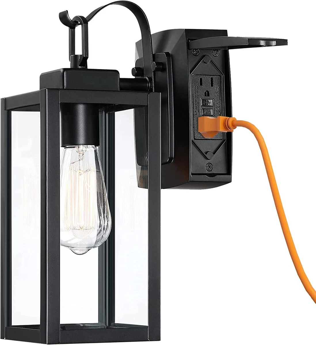 Outdoor Wall Mount Light With Electrical Outlet | Shelly Lighting