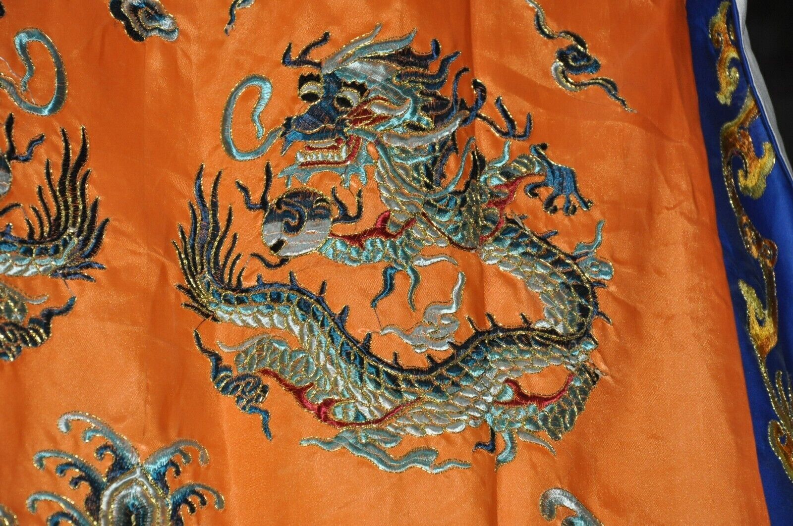 Rare China Ming Dynasty dynasty silk embroidery Loong Dragon Emperor ...
