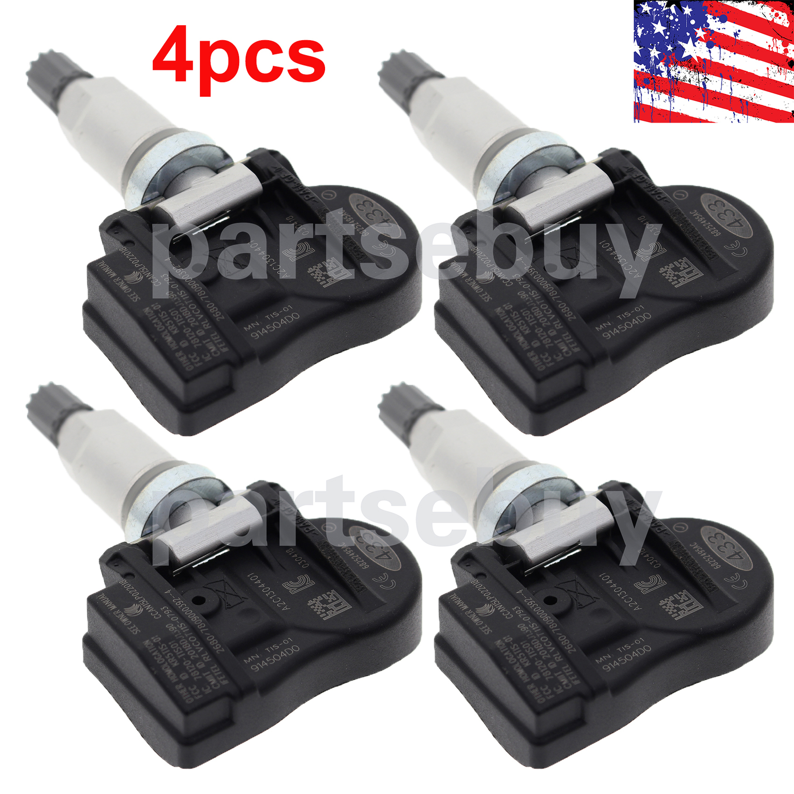 Set of 4 Tire Pressure Sensor TPMS 68252495AC For Jeep Grand Cherokee ...