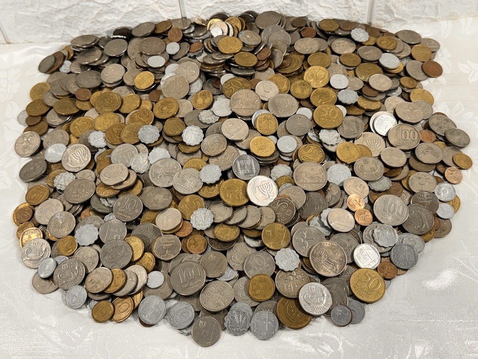 Huge 200 Coins Bulk Lot—Mixed Old Israel Coins—Sheqel Lira Agora—Israel ...