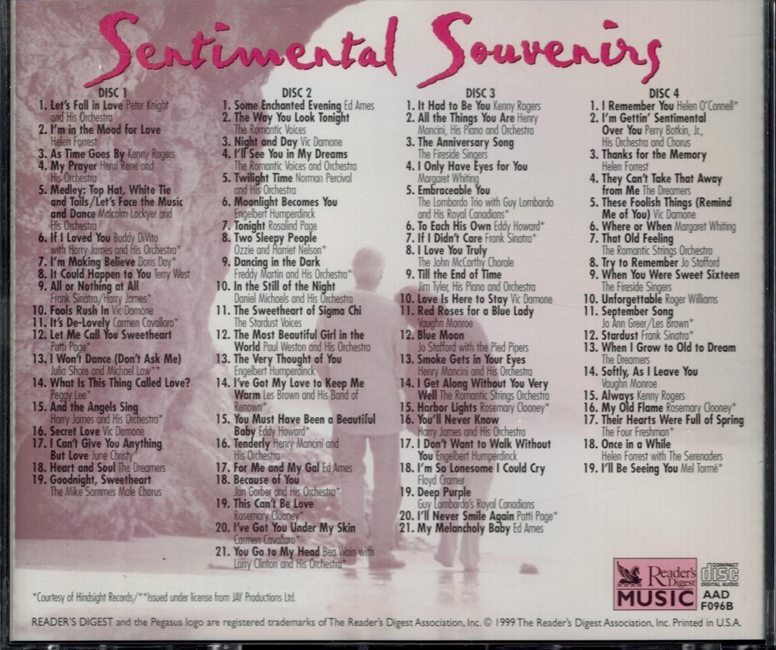 READERS DIGEST - SENTIMENTAL SOUVENIRS - ROMANTIC - MINT 4 CD BOX SET W ...