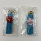 (2) Handmade Crochet Flower Keychain Key Ring Knitted Flower Purse ...