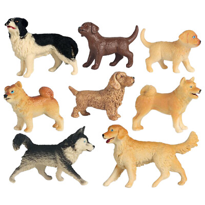 Solid Plastic Simulated Dog Model Decor Kids Toy Miniature Figurine ...