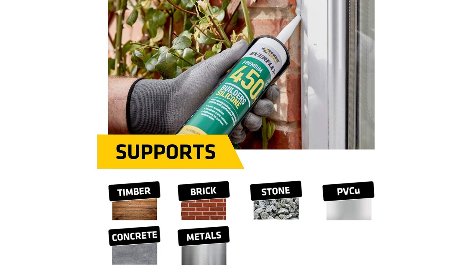 25 x Everflex Premium+ 450 Builders Silicone - Everbuild - 7 Colour ...