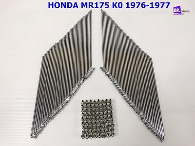 Fit Honda MR175 K0 MR175 1976-1977 FRONT & REAR SPOKE SET CHROME 72Pc # ...