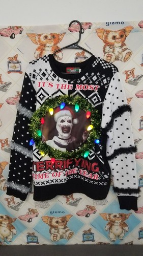Spencers Terrifier Art The Clown Light Up & Sound Ugly Christmas ...