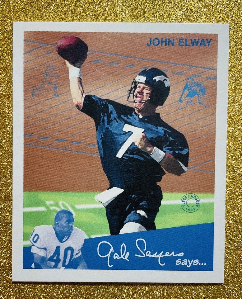 1997 FLEER GOUDEY II JOHN ELWAY GALE SAYERS SAYS MINI RARE C STORE NAME ...