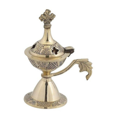 Engraved Brass Christian Orthodox Incense Burner Censer with Cross ...