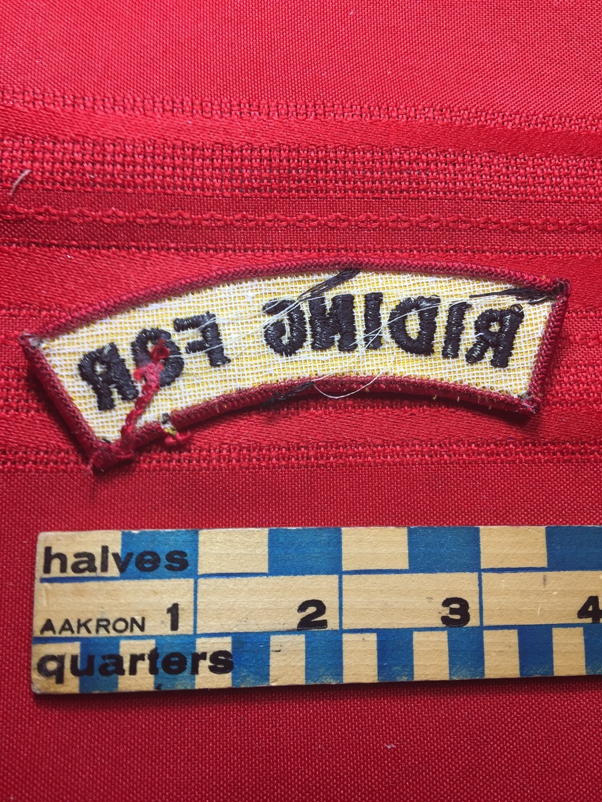 Small Motorcycle Tab Patch Saying RIDING FOR 73X9 | eBay