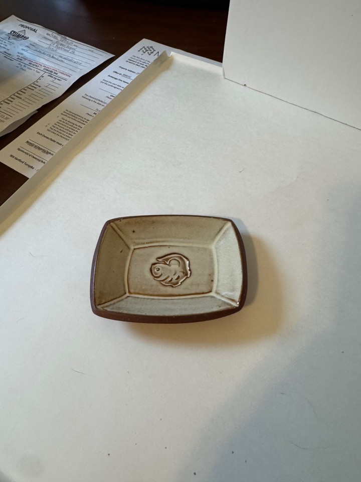 2 MCM Vintage Denis Vibert MCM Pottery Small Platters Pine Treen Kiln ...