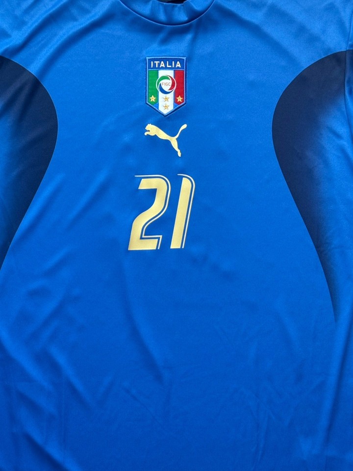 2006 Italy Home Jersey #21 Pirlo XL PUMA Soccer World Cup Winner Kit | eBay