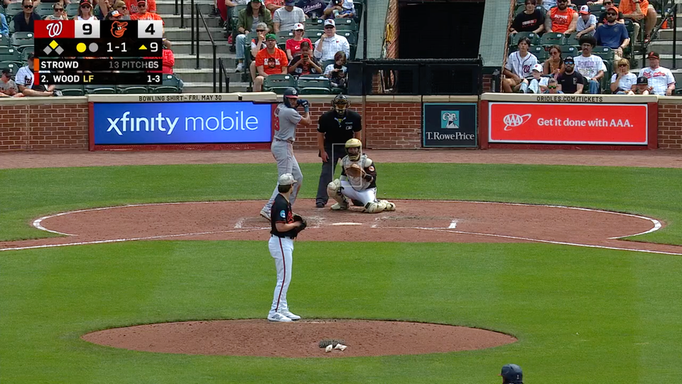 Kade Strowd Pitched MLB Debut Game Used Baseball Wood Foul Orioles May ...