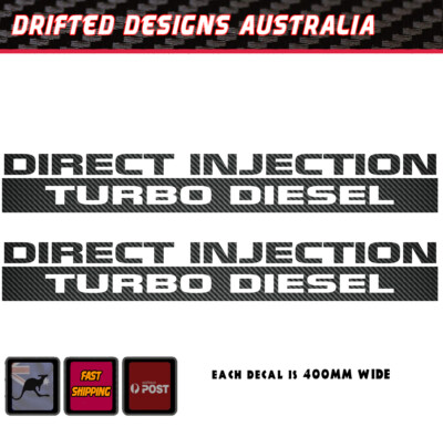 Turbo Diesel DECAL DIRECT INJECTION SETx 2 - Carbon 400mm wide 4x4 4wd ...