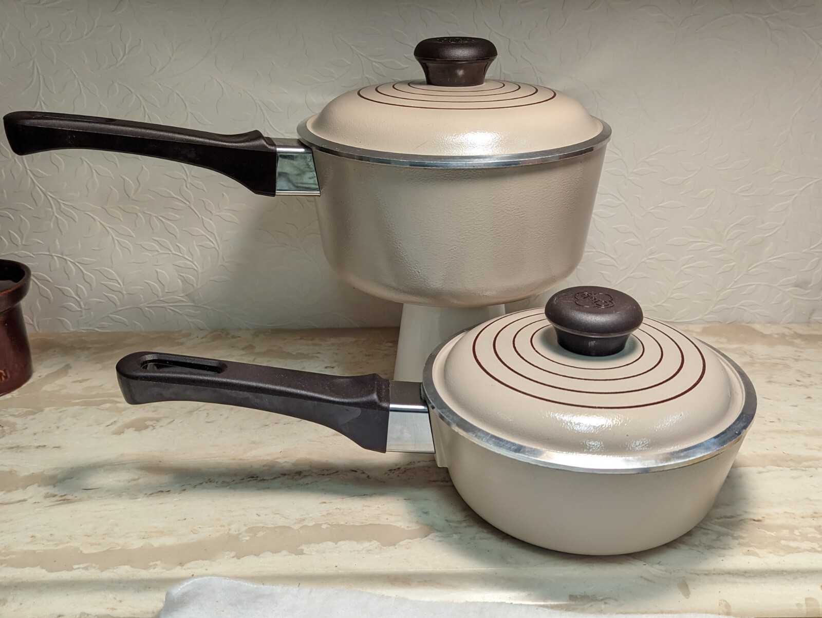2 Vintage Pans Club Aluminum Cookware Almond Sauce Pan Lid Non Stick | eBay