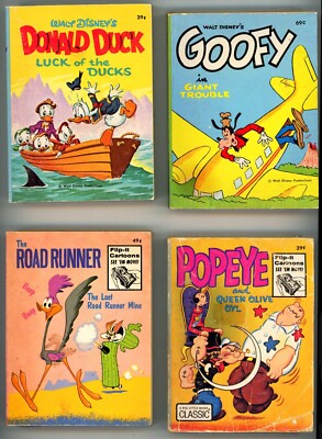 4 Big Little Book Classics Donald Duck Goofy Road Runner & Popeye ...