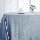 DUSTY BLUE 90"x132" Premium Velvet Rectangular Tablecloth Wedding Event ...