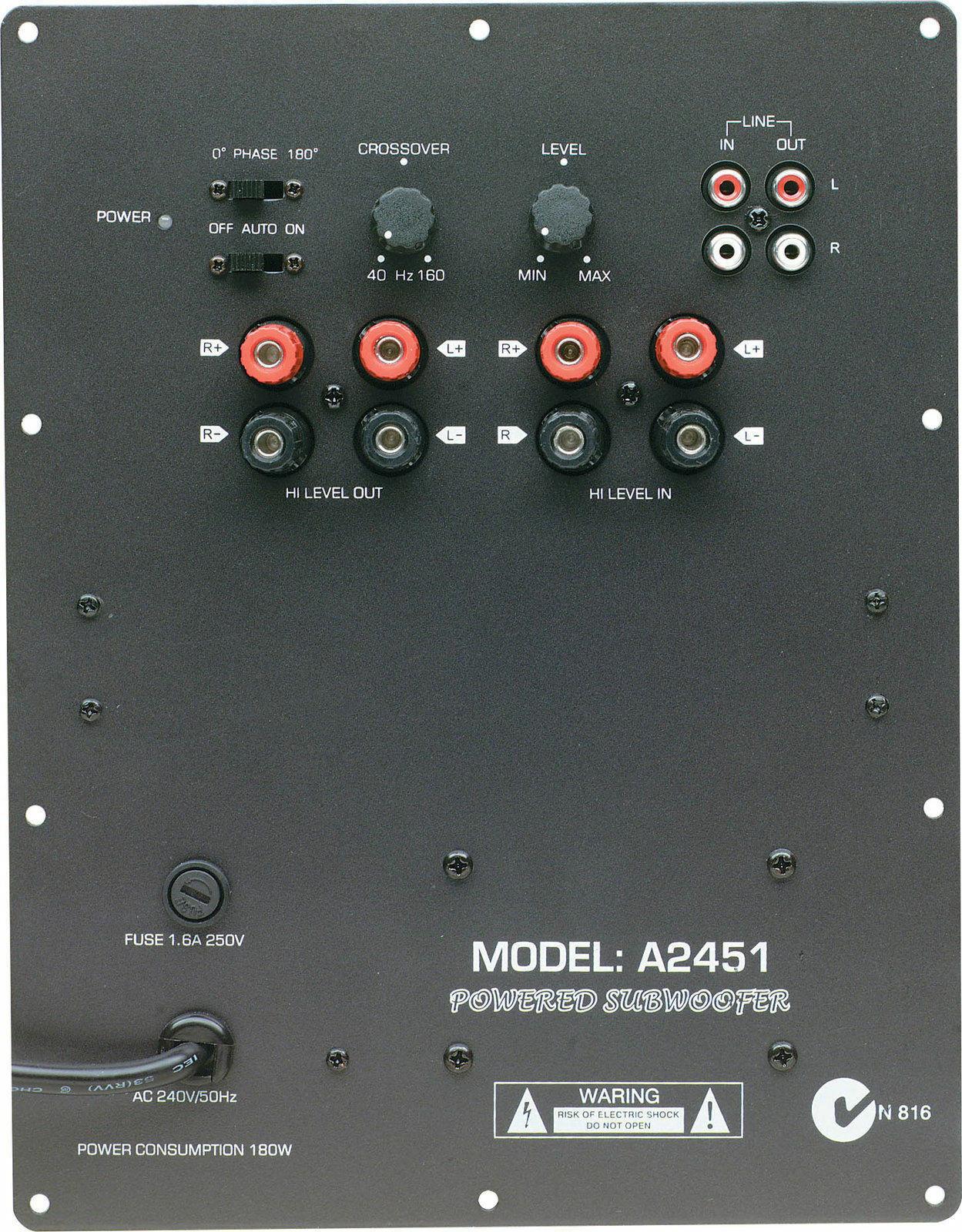 Opus One self contained amplifier 180W Active Subwoofer Amplifier ...