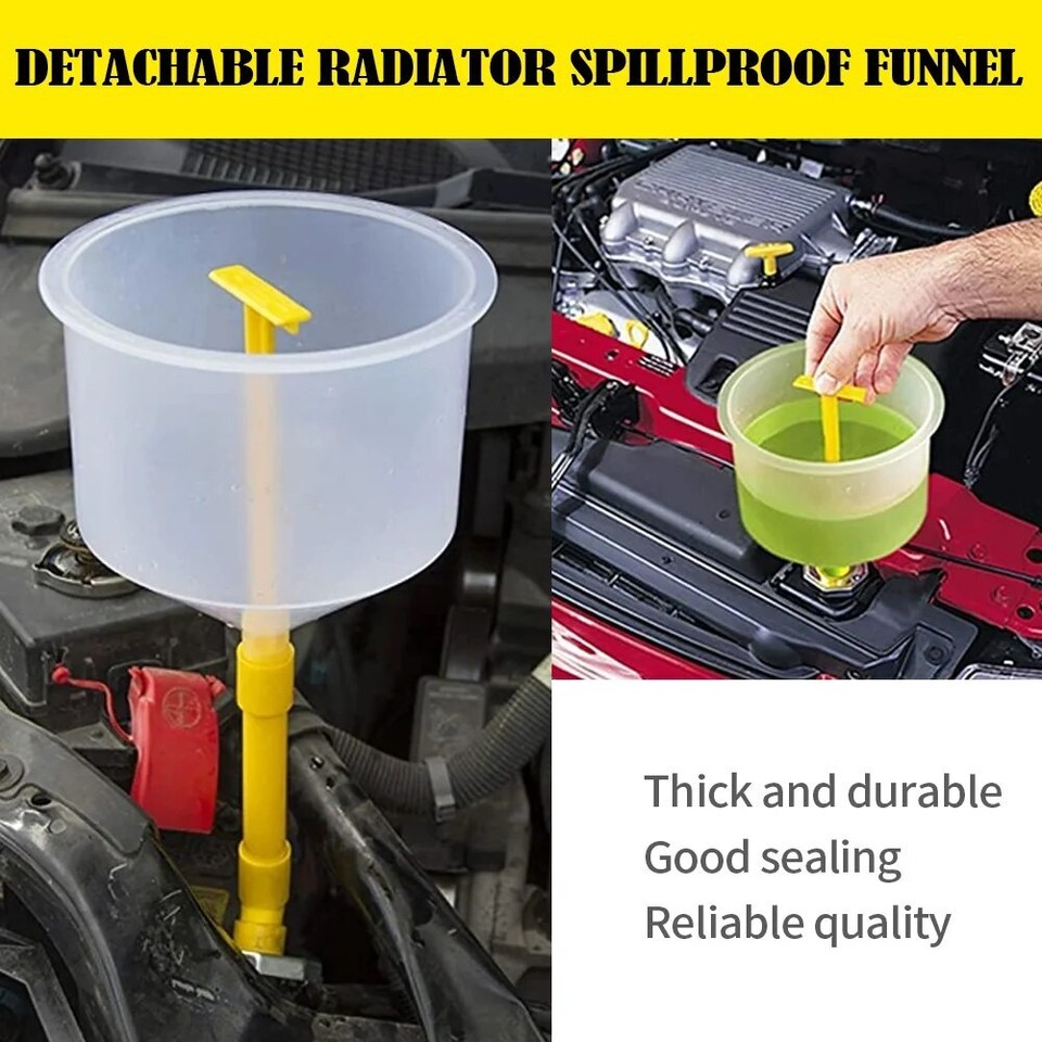 Spill Proof Radiator Coolant Filling Funnel Kit 15-pcs Cooling System ...