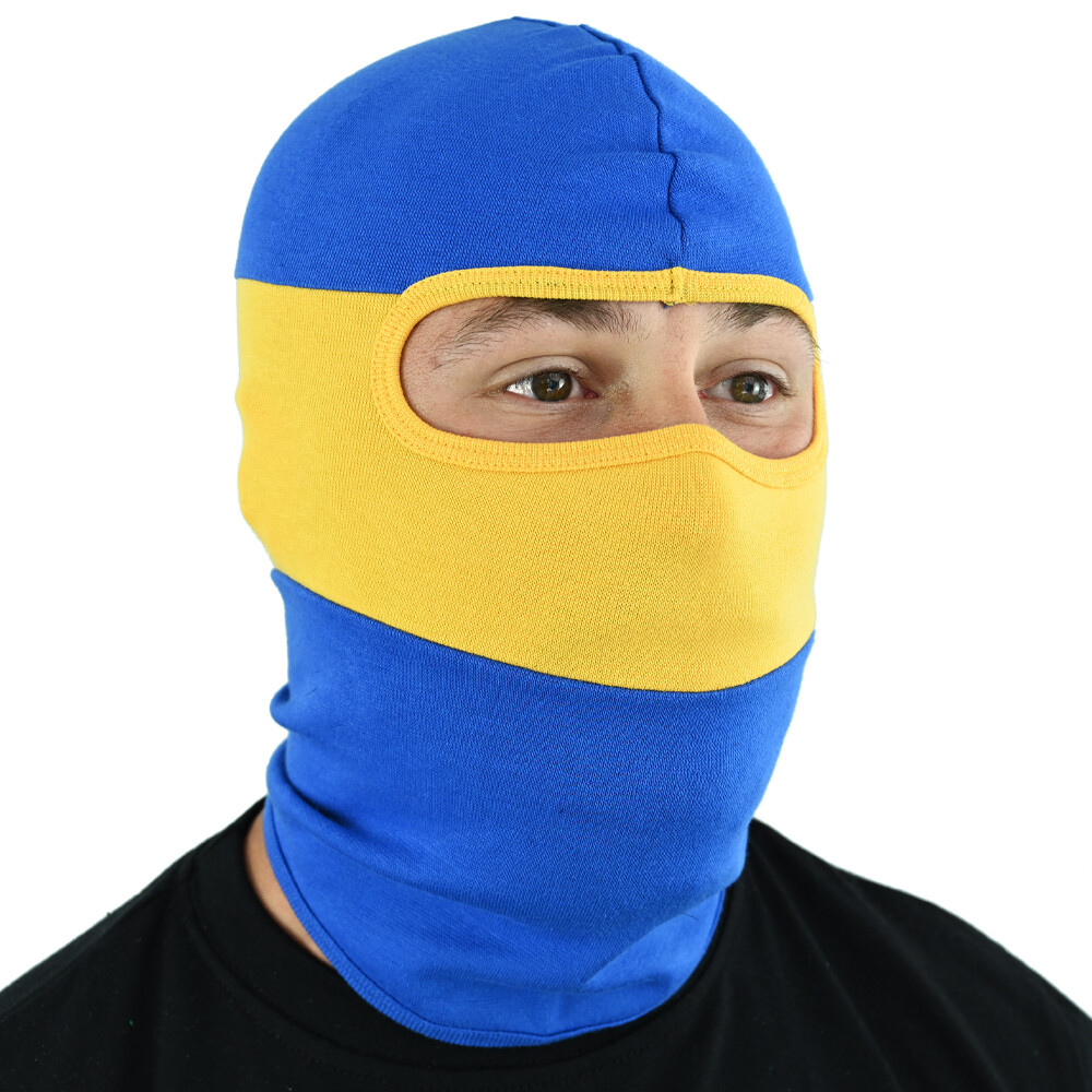 FACE MASK BALACLAVA HOOLIGANS YELLOW BLUE BOCA FOOTBALL ULTRAS MASK ...