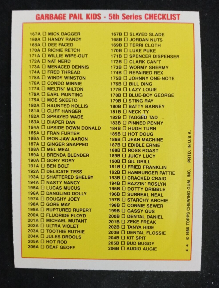 1986 Garbage Pail Kids Series 5 Kit Spit #204b 2** (B) | eBay