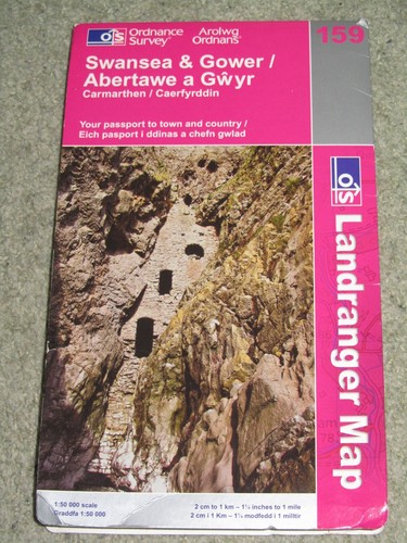 OS Ordnance Survey Landranger Map Sheet 159 Swansea & Gower - 2008 | eBay