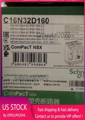 1PCS New Schneider C16N32D160 NSX160N MIC2.2 3P3D 160A circuit breaker ...