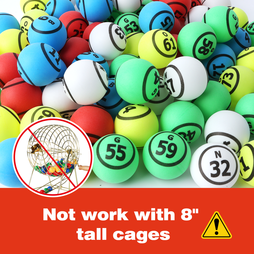 PRO 1.5" Ping Pong Size Replacement Bingo Balls Set for Large/Jumbo ...
