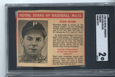 1950 Royal Desserts #15 Stan Rojek Pirates SGC 2 | eBay