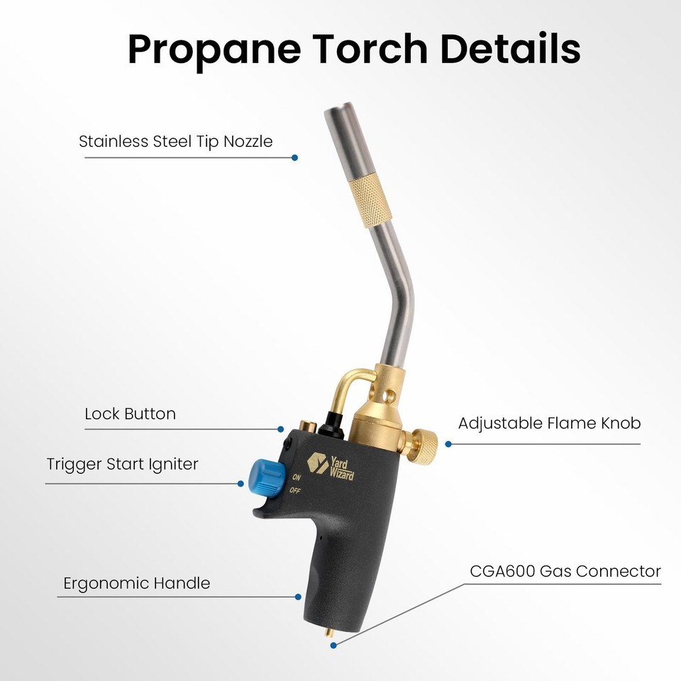 Propane Torch Head, Map Gas Torch with Igniter and Flame Adjustable ...